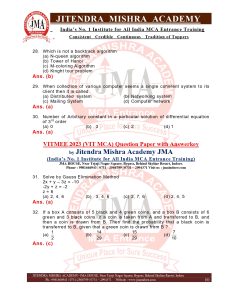 VITMEE 2023 (VIT MCA) | Jitendra Mishra Academy | Indore MP