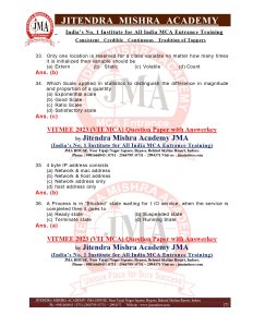 VITMEE 2023 (VIT MCA) | Jitendra Mishra Academy | Indore MP