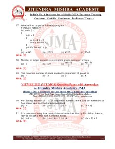VITMEE 2023 (VIT MCA) | Jitendra Mishra Academy | Indore MP